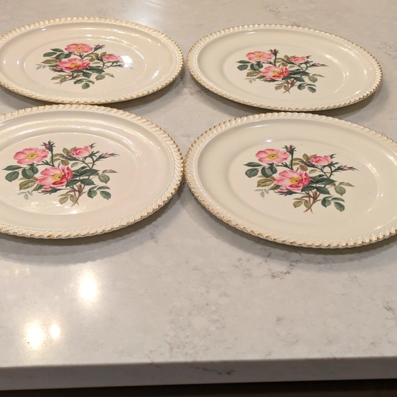 Dining | Vintage The Harker Pottery Co 22 K Gold Trim Design Wild Rose ...